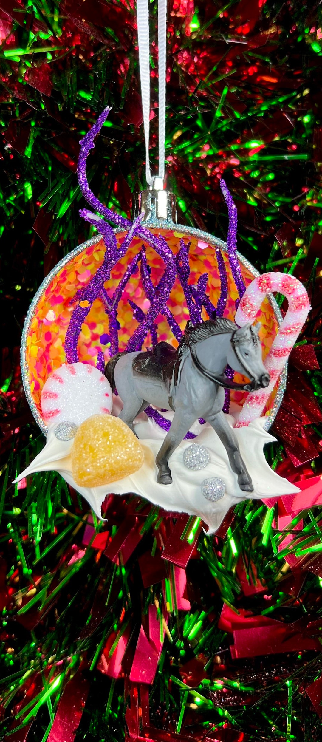 Roan Mustang Christmas Ornament Horse Terrarium - Etsy