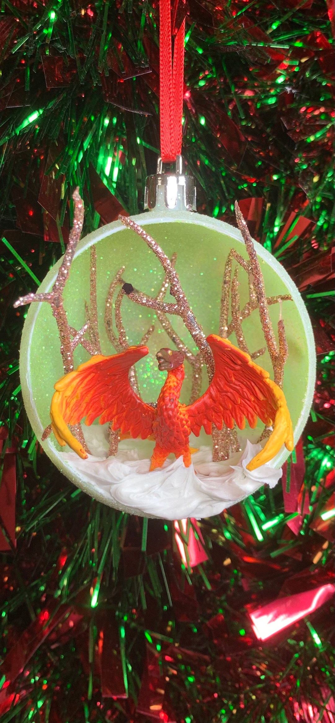 Phoenix Diorama Christmas Ornament Terrarium - Etsy