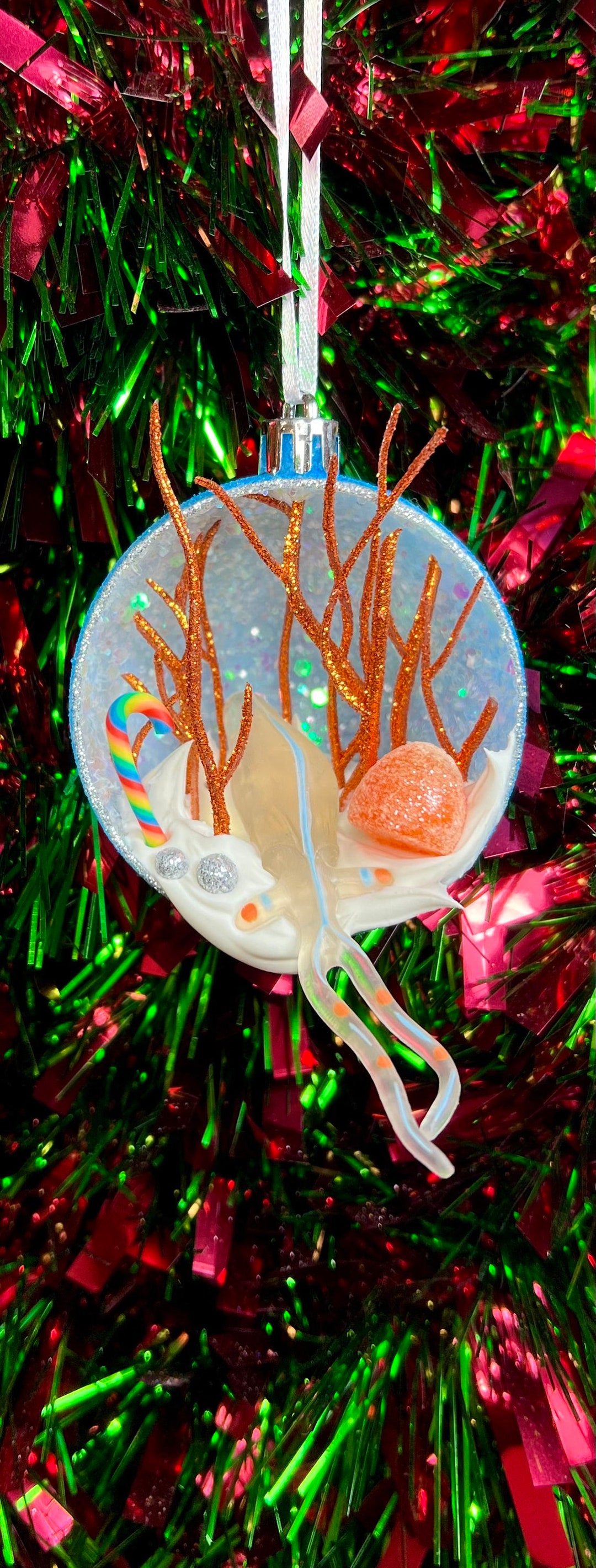 Glass Squid Christmas Terrarium Holiday Ornament - Etsy