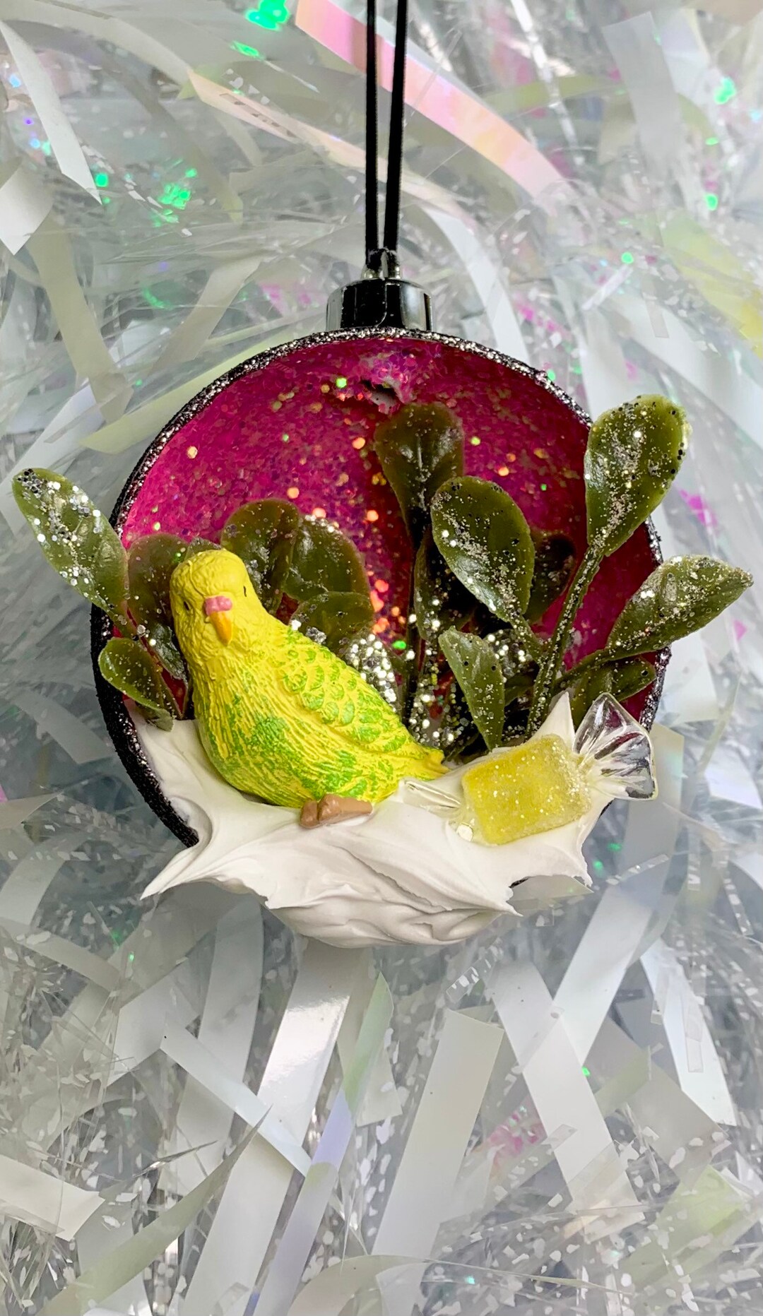 Parakeet Diorama Ornament - Etsy