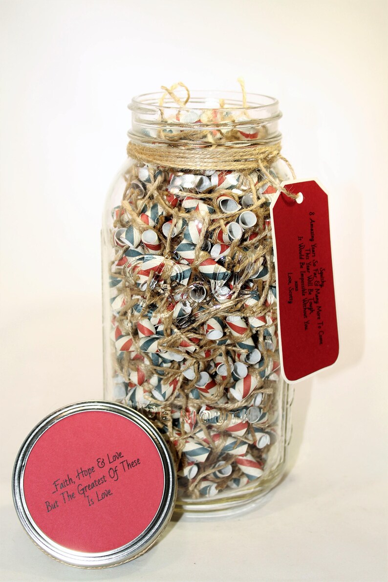 365 Message Filled Mason Jar DEPLOYMENT personalized Wish - Etsy