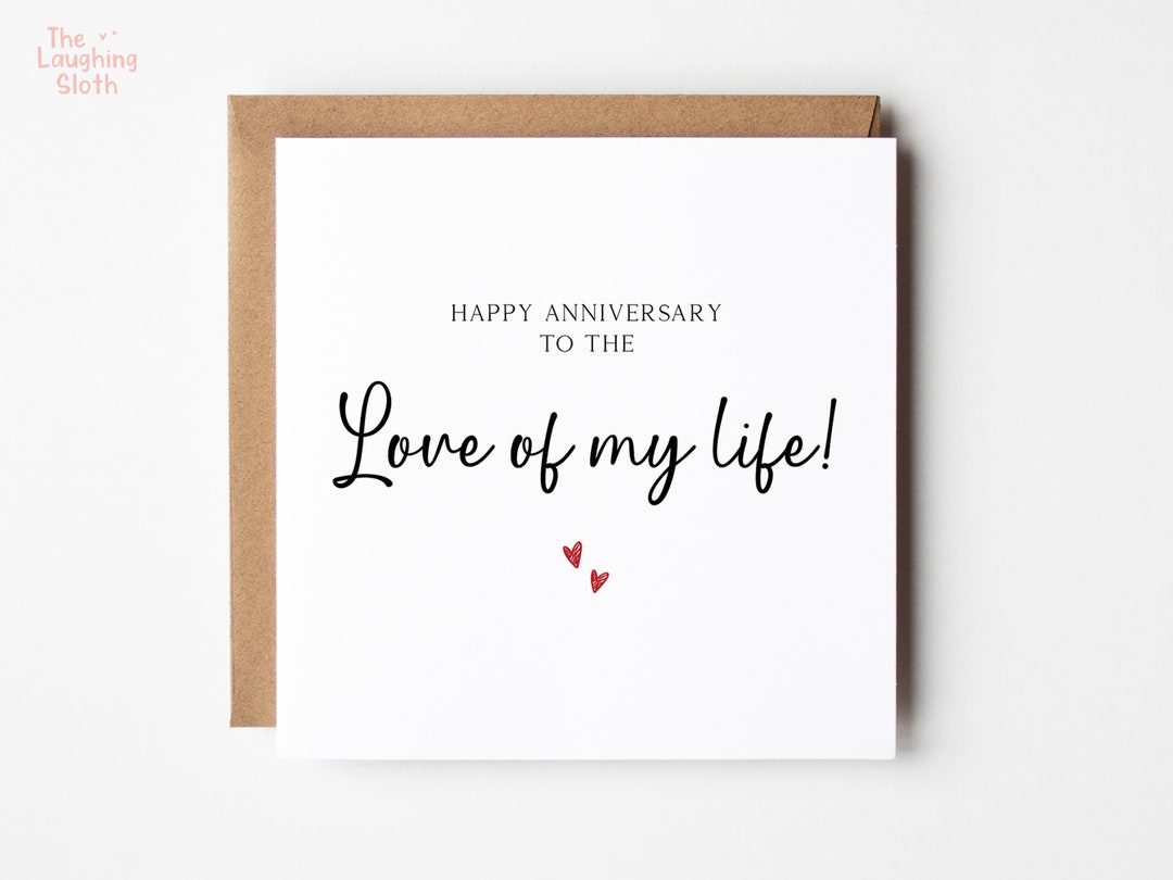 Love of My Life Anniversary Card, 1st Anniversary Card, Boyfriend ...