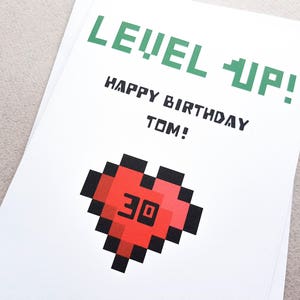 Personalised Level Up Birthday Card Level Up Gaming Card | Etsy