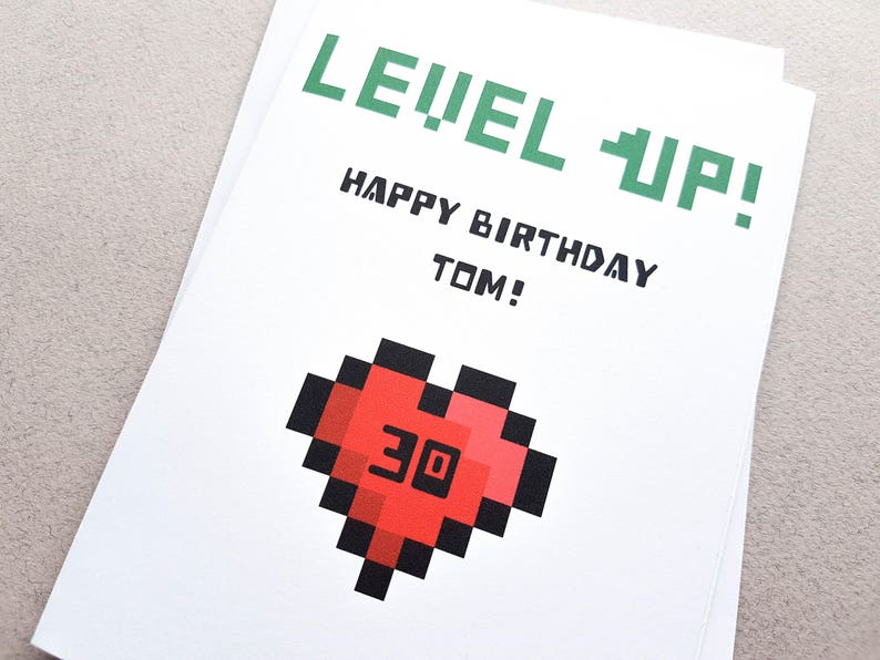 Personalised Level Up Birthday Card Level Up Gaming Card | Etsy