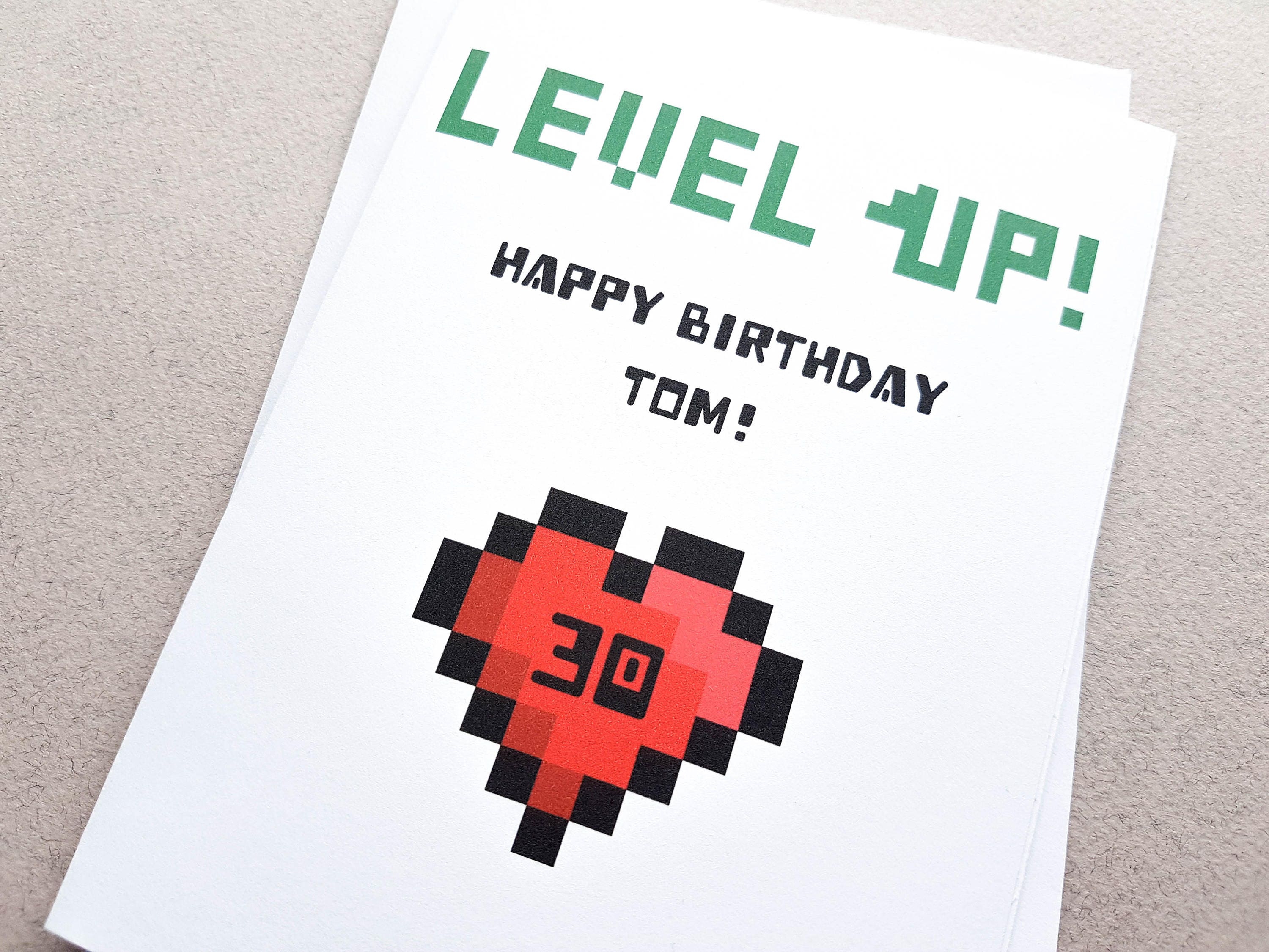 Personalised Level Up Birthday Card Level Up Gaming Card | Etsy