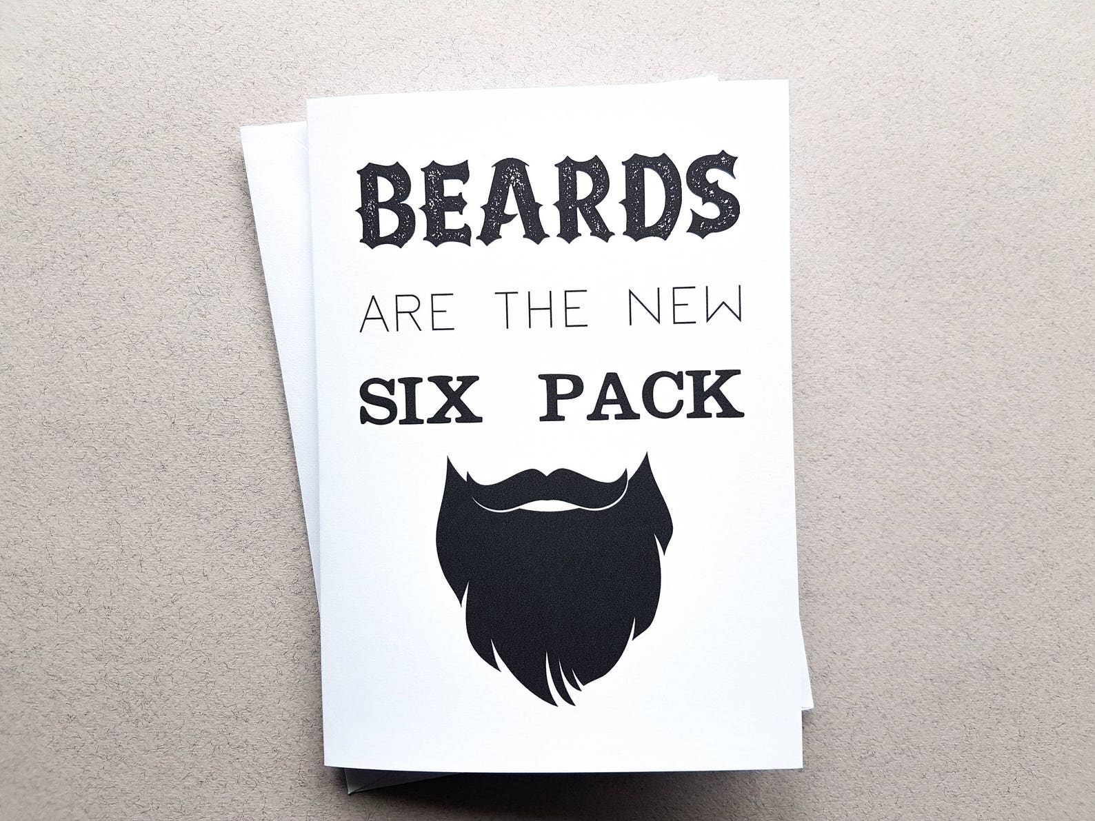 Funny Beard Birthday Card Hipster Birthday Beard Gift Six | Etsy