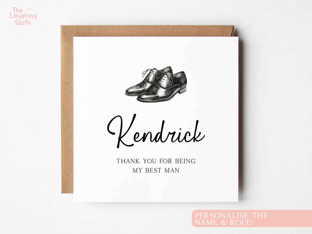 Personalised Best Man Thank You Card, Wedding Thank You Card, Best Man ...