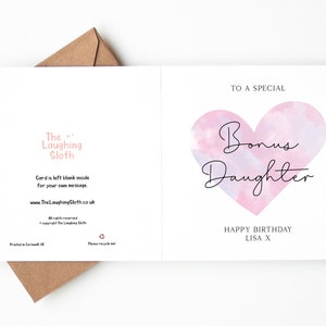 Happy Birthday to A Special Bonus Daughter Card, Personalised Special ...