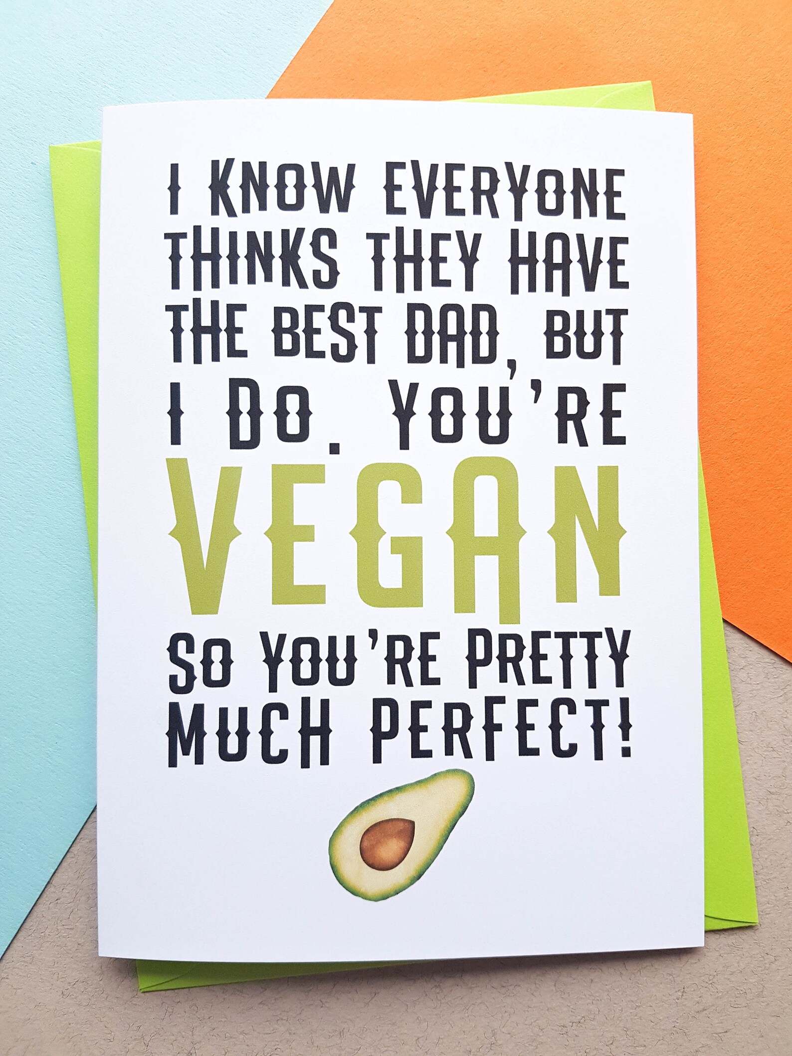 Vegan Dad Card Vegan Father's Day Card Fathers Day | Etsy