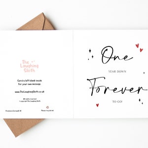 1st Anniversary Card, 1 Year Together Card, 1st Anniversary Card ...