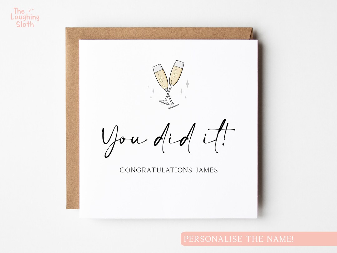 Personalised You Did It Congratulations Card, Name Congratulations Card ...
