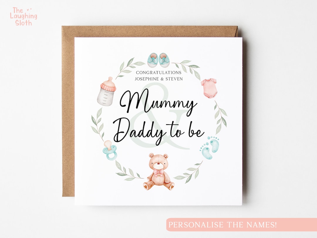 Personalised Pregnancy Congratulations Card, Mummy and Daddy to Be Card ...