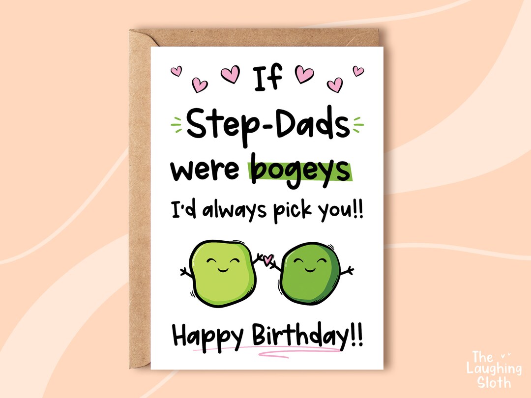 Funny Step Dad Birthday Card, Funny Birthday Card for Step Dad, Silly ...
