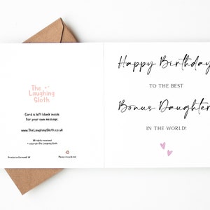 Happy Birthday to the Best Bonus Daughter in the World Card, Worlds ...