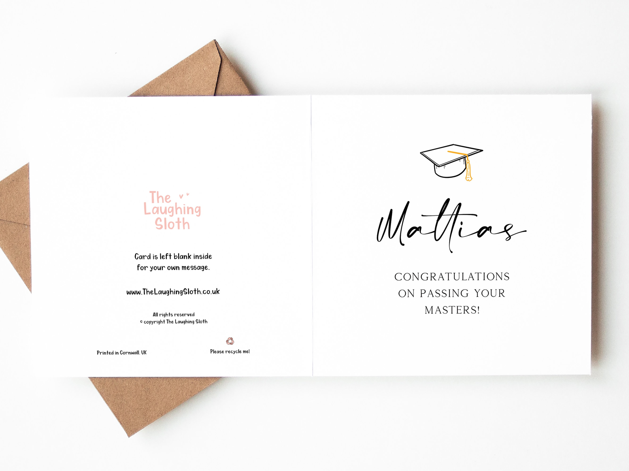 Personalised Congratulations on Your Masters Results Card, Exam Pass ...