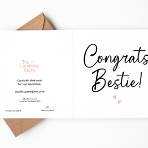 Congratulations Bestie Card, Congratulations Best Friend Card, Simple ...