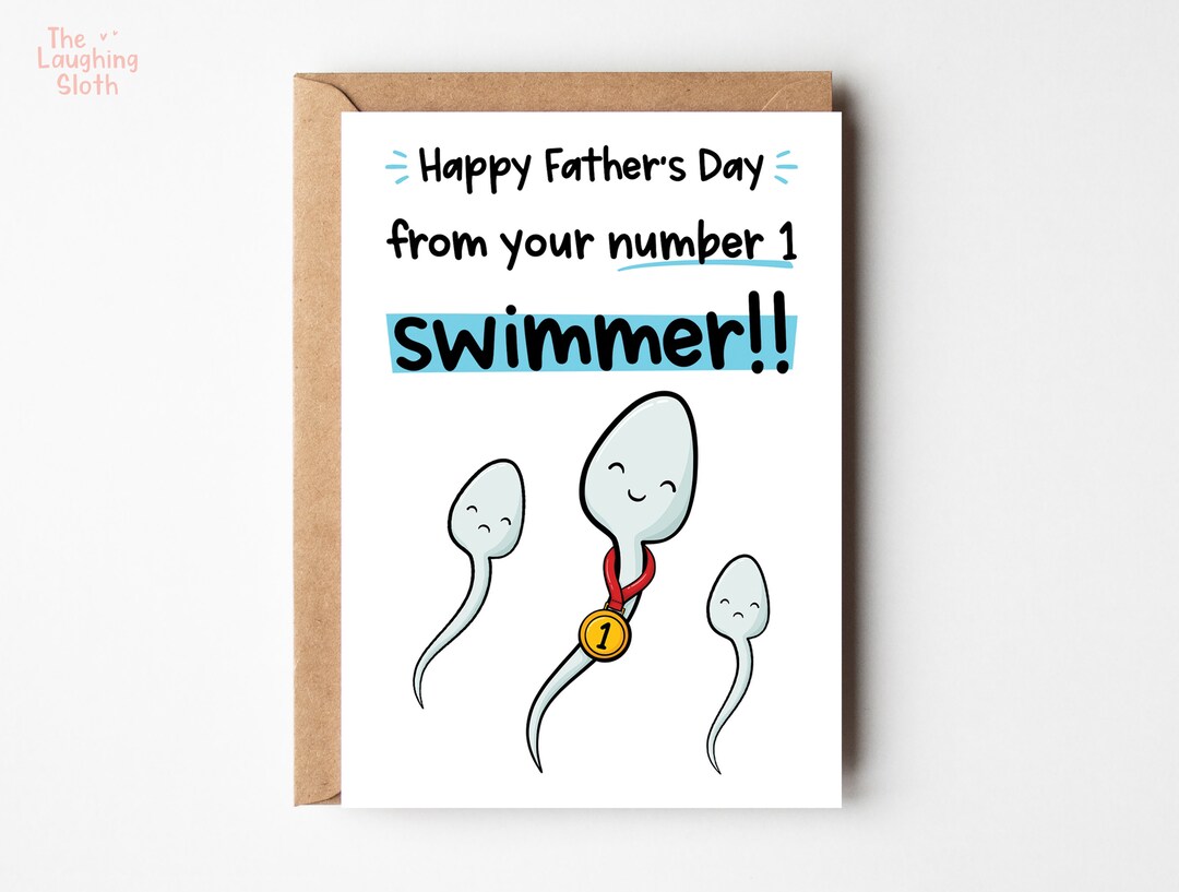 Funny Dad Father's Day Card, Swimmer Fathers Day Card for Dad, Silly ...