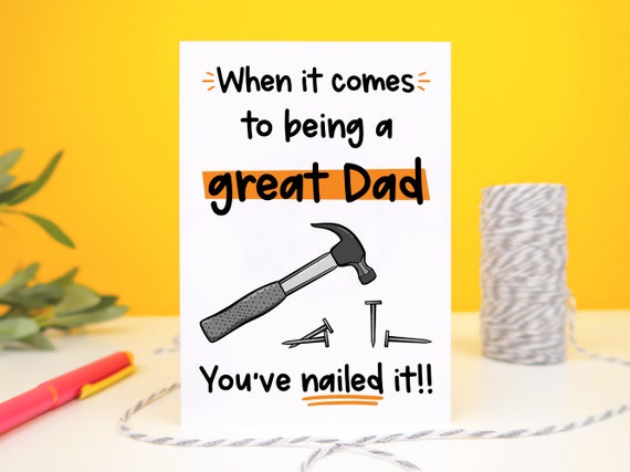 Great Dad Birthday Card Nailed It Dad Birthday Card - Etsy