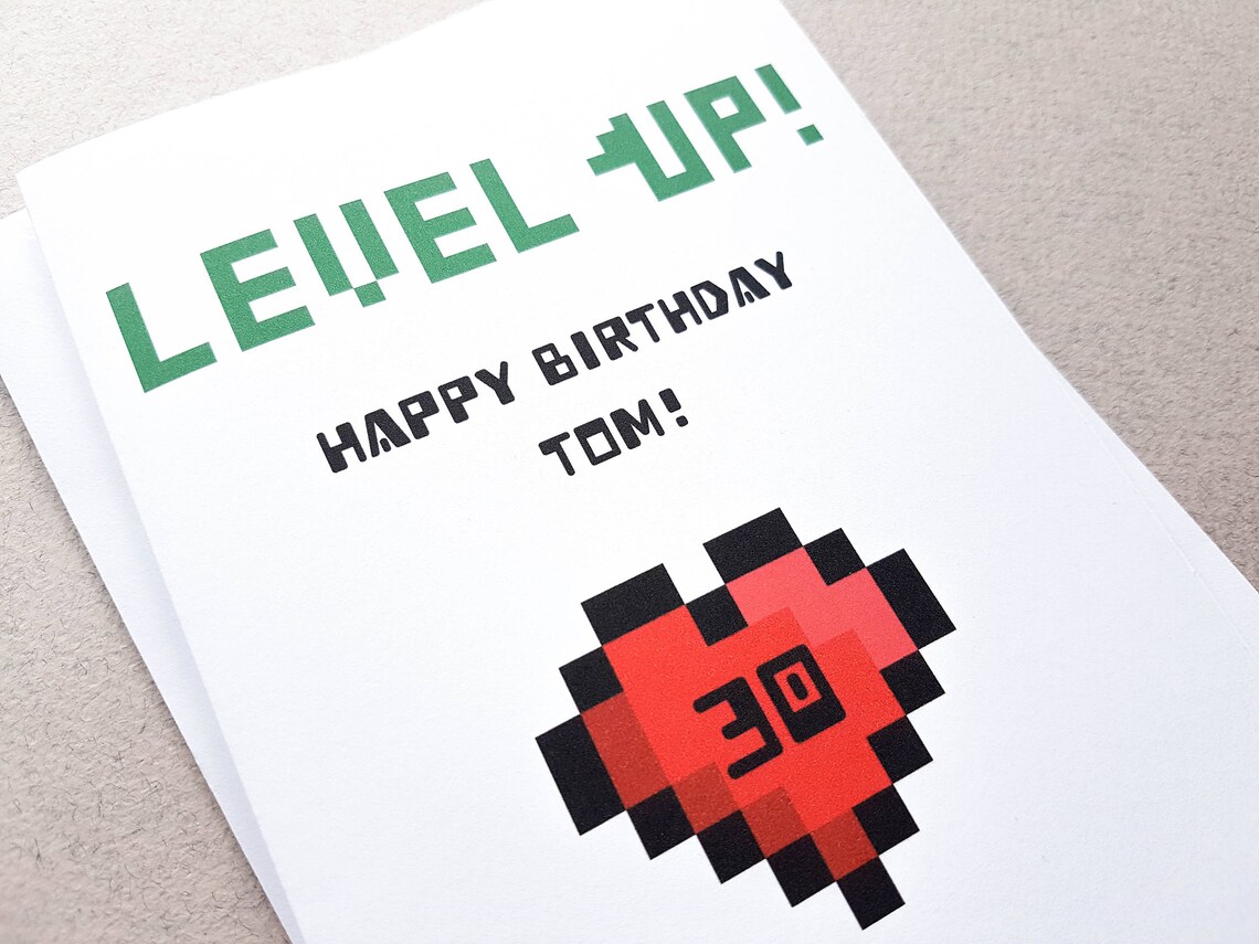 Personalised Level Up Birthday Card Level Up Gaming Card | Etsy
