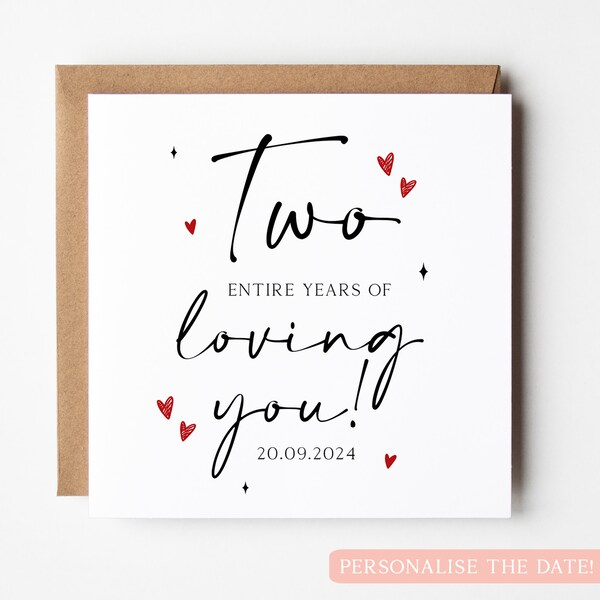 2 Years Anniversary Card Boyfriend - Etsy