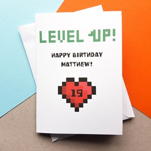 Personalised Level Up Birthday Card Level Up Gaming Card | Etsy