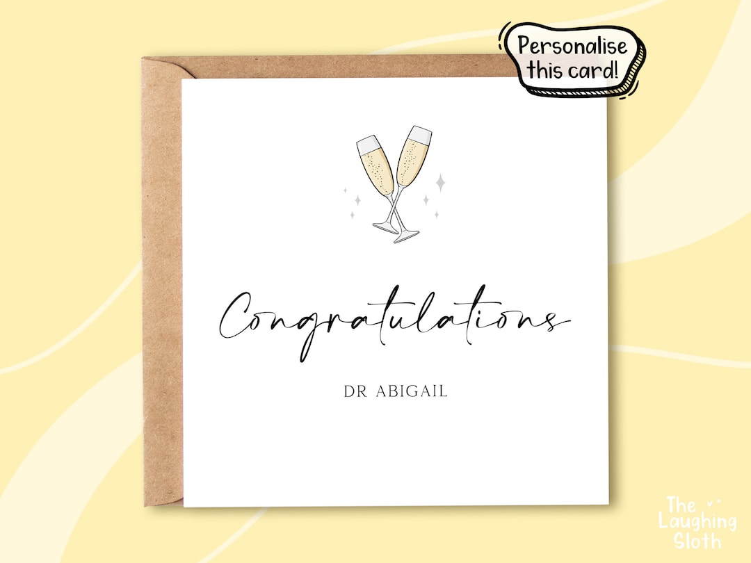 Personalised Doctor Congratulations Card, Name Congratulations Card for ...