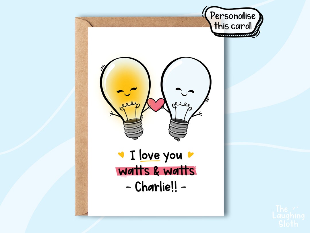 Cute Personalised Boyfriend Valentines Card Electrician Birthday Card ...