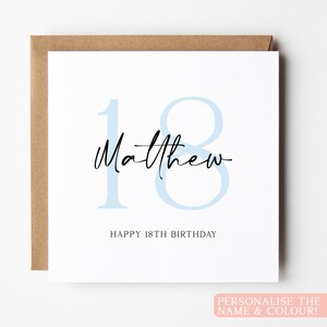 Personalised Pink Happy 18th Birthday Card, Personalised Daughter 18th ...