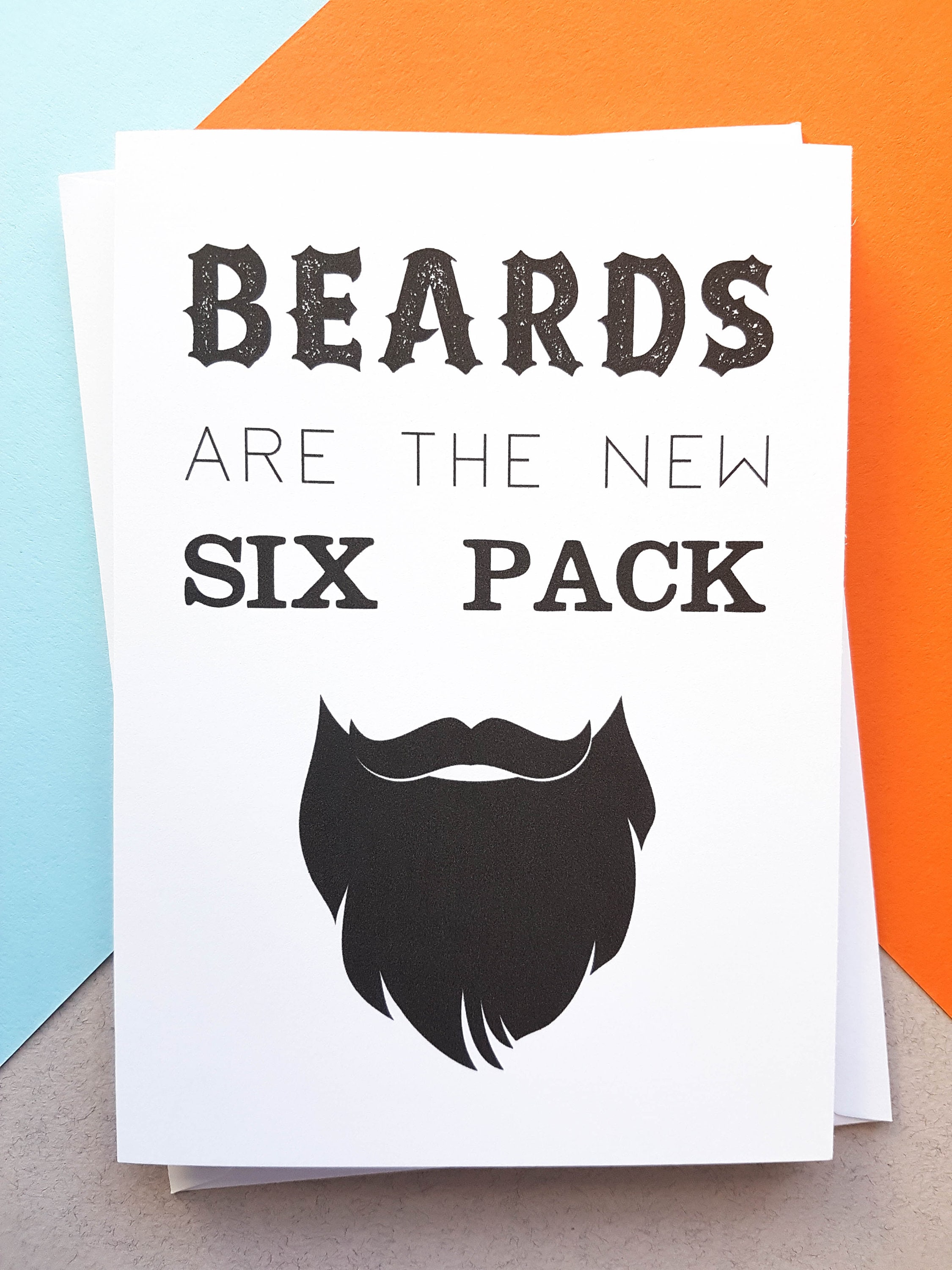 Funny Beard Birthday Card Hipster Birthday Beard Gift Six | Etsy