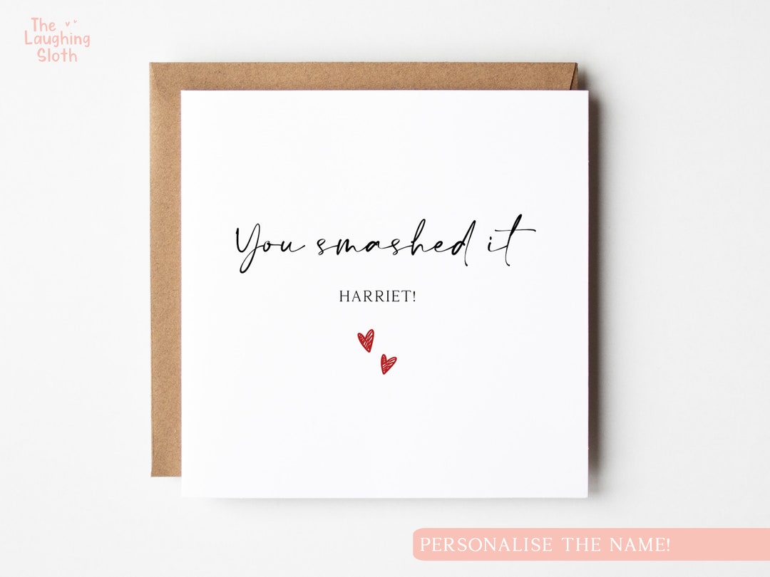 Personalised Congratulations You Smashed It Card, Exam Pass Card ...