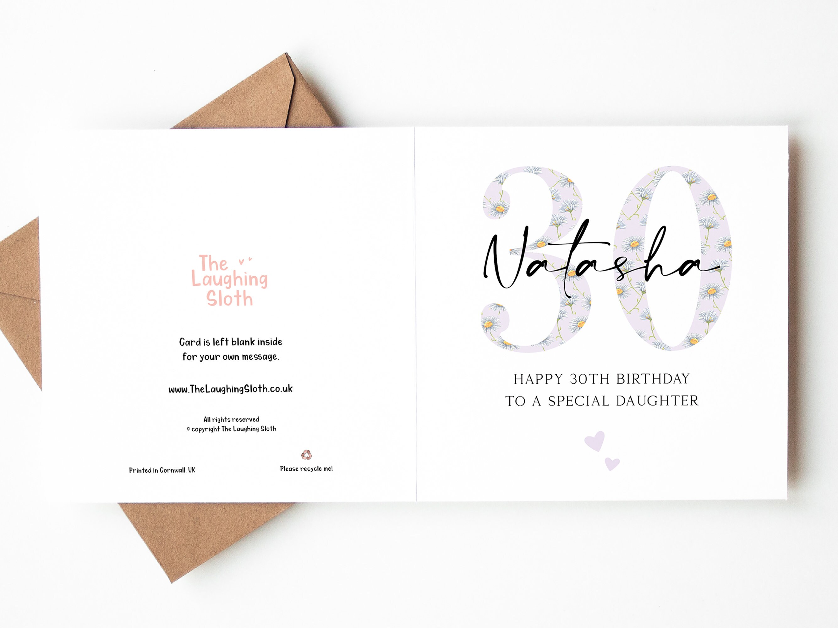30th Birthday Card for Daughter, Personalised Daughter 30th Birthday ...