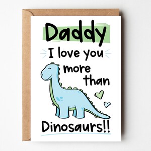 Daddy Dinosaur Card Dinosaur Father's Day Cute - Etsy