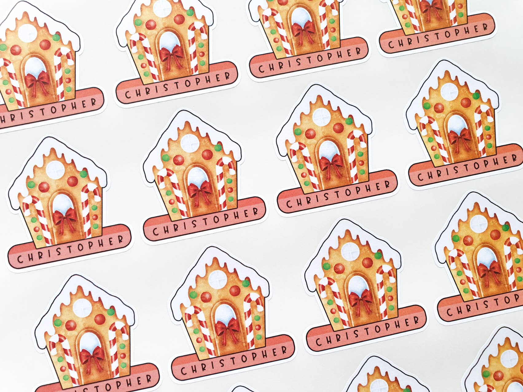 Personalised Gingerbread House Stickers Childrens Xmas Gift | Etsy