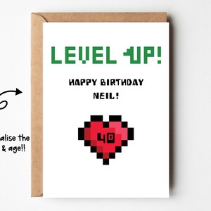 Personalised Level up Birthday Card Level up Birthday Card - Etsy