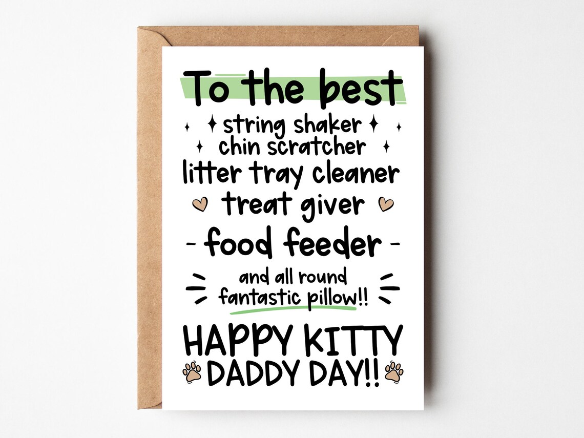 Funny Cat Father's Day Card Cat Dad Card Cat Father - Etsy