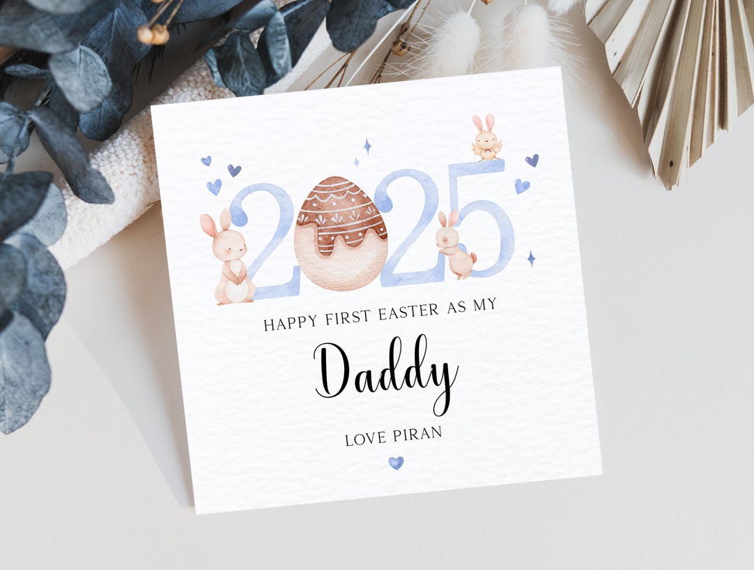 Personalised First Easter as Daddy Card, Personalised Easter Card, Baby ...