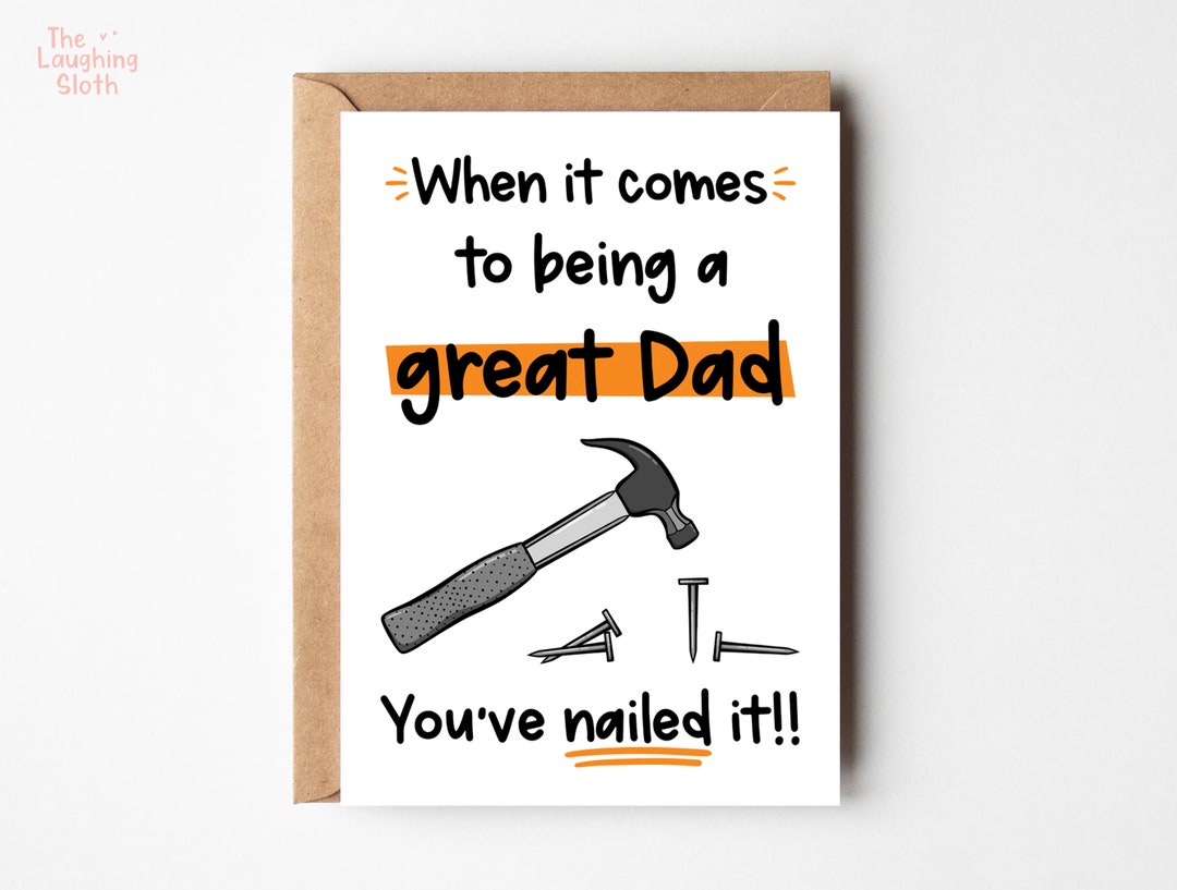 Great Dad Birthday Card - Nailed It Dad Birthday Card - Builder Father ...