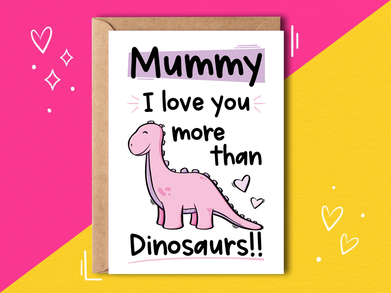 Mummy Dinosaur Card Dinosaur Mother's Day Cute - Etsy UK