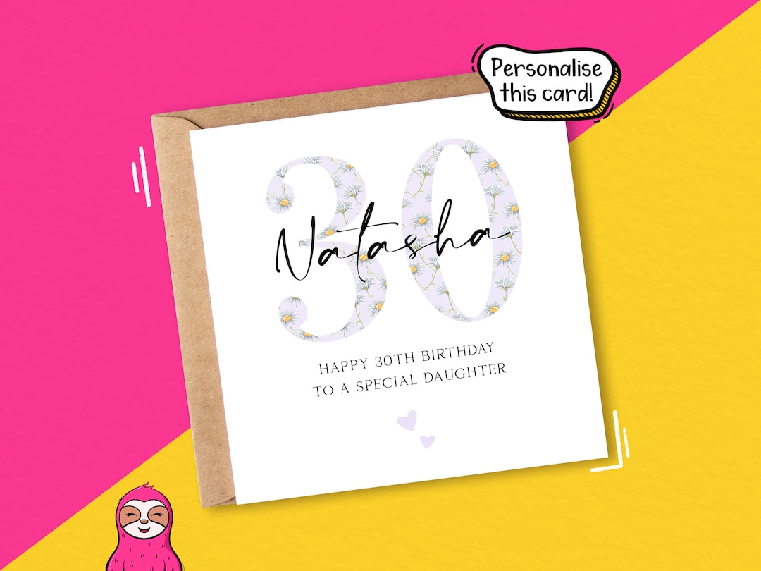 30th Birthday Card for Daughter Personalised Daughter 30th - Etsy