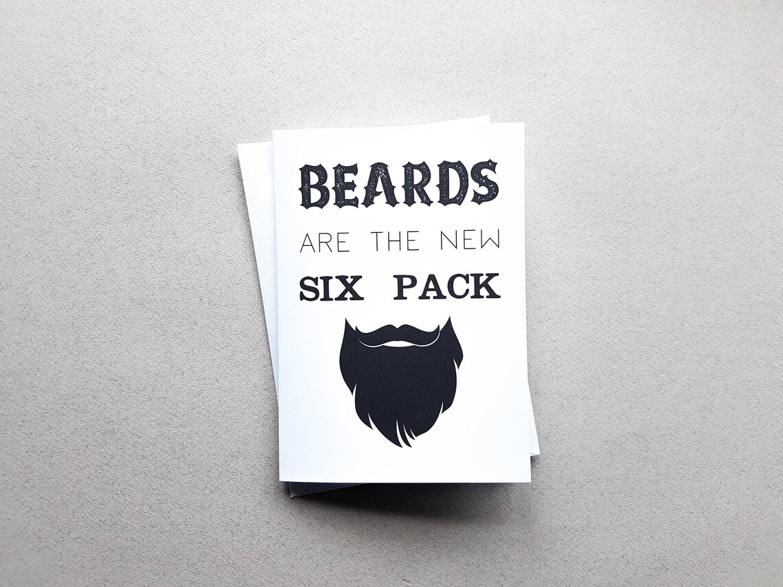 Funny Beard Birthday Card Hipster Birthday Beard Gift Six | Etsy