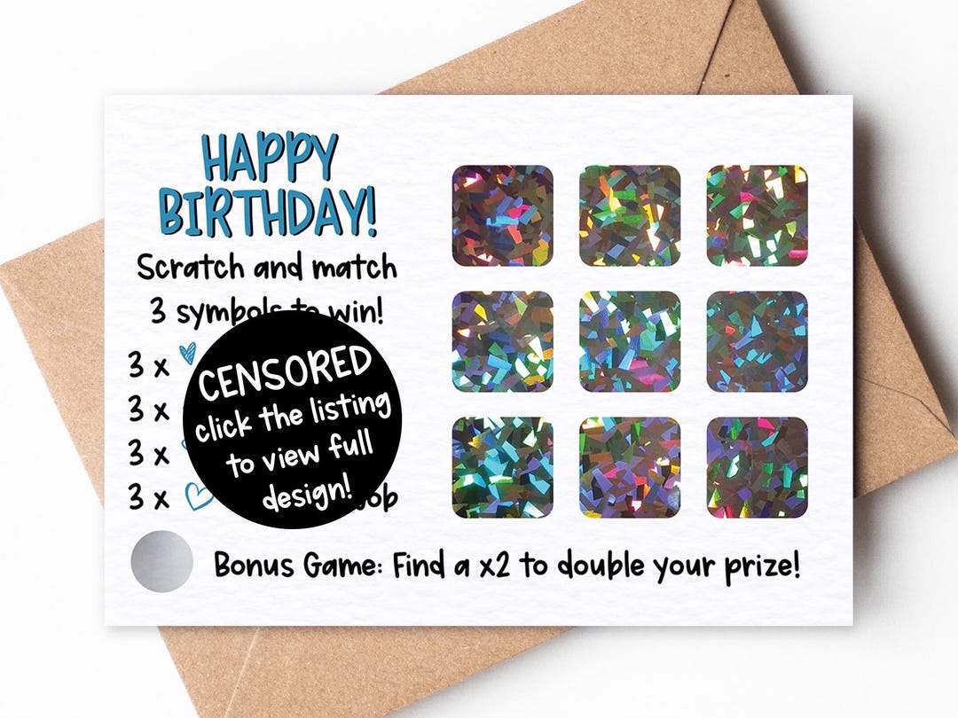Personalized Scratch off Birthday Card: Fun Boyfriend Gift - Etsy