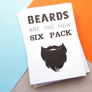 Funny Beard Birthday Card Hipster Birthday Beard Gift Six | Etsy