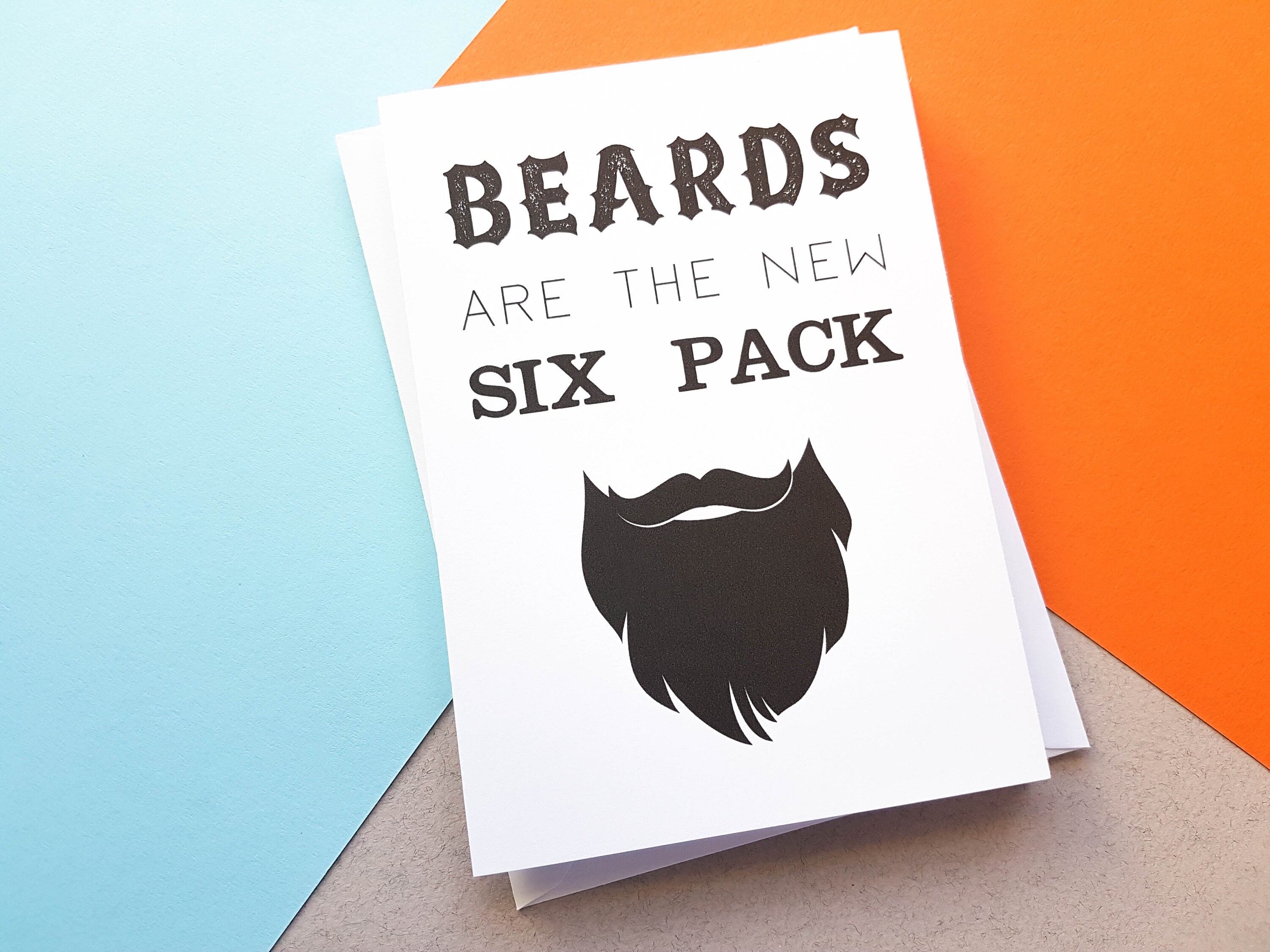 Funny Beard Birthday Card Hipster Birthday Beard Gift Six | Etsy