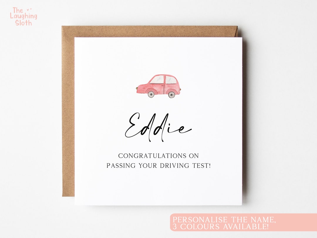 Personalised Congratulations on Passing Your Driving Test Card, Test ...