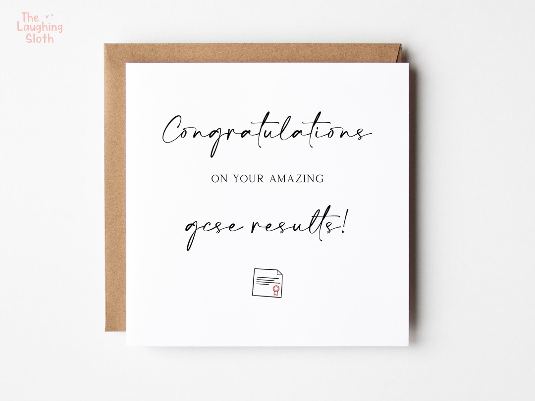 Congratulations on Your GCSE Results Card, Exam Pass Card ...