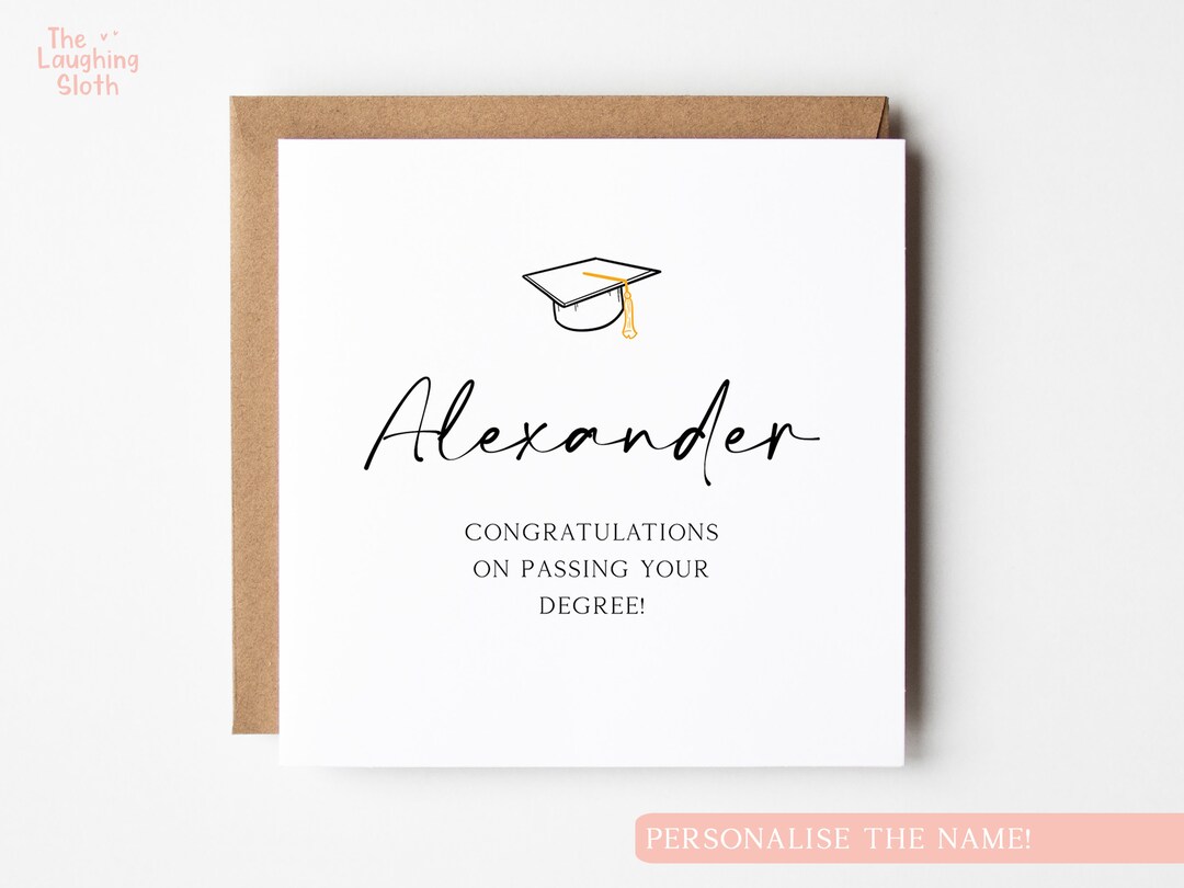 Personalised Congratulations on Your Degree Results Card, Exam Pass ...