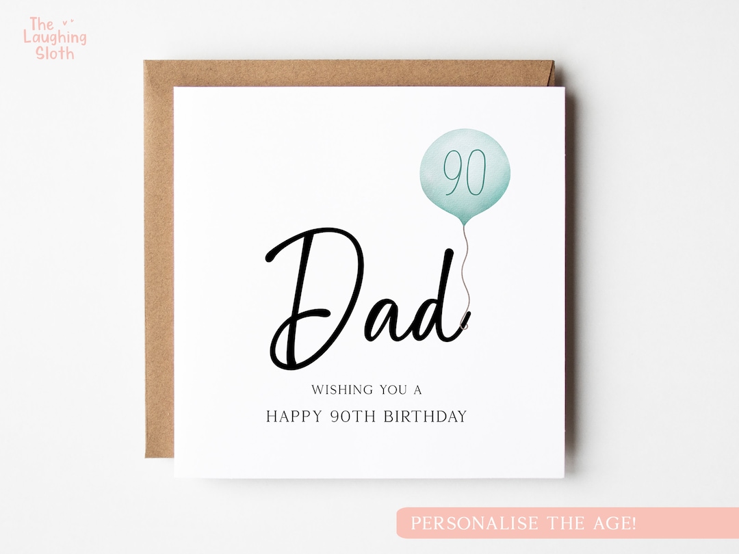 Dad Happy 90th Birthday Card, Dad Birthday Card, Dad 90th Birthday Card ...