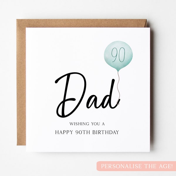 90th Birthday Card Dad - Etsy UK