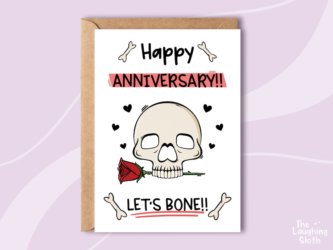 Skull Gothic Anniversary Card Naughty Anniversary Card Fiance ...