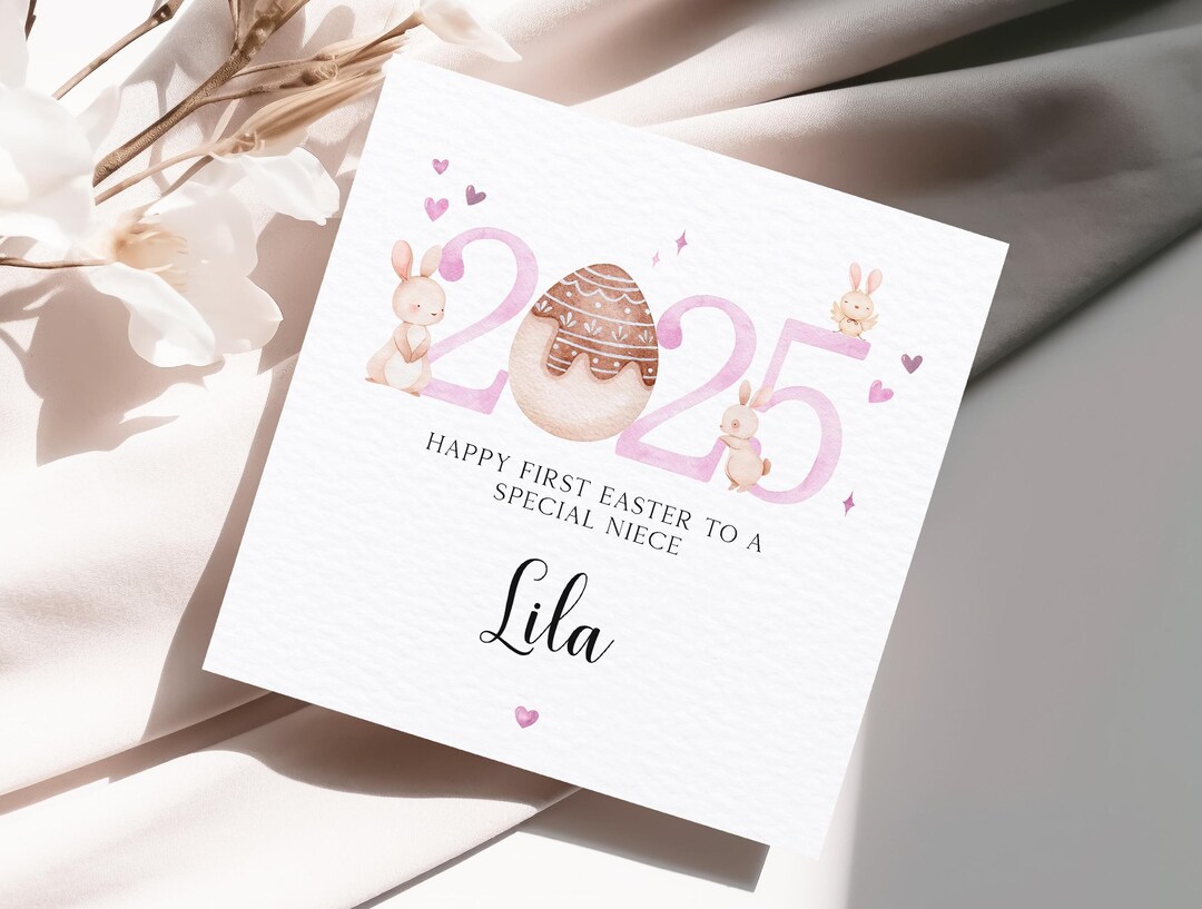Personalised Niece First Easter Card, Personalised 2025 Easter Card ...